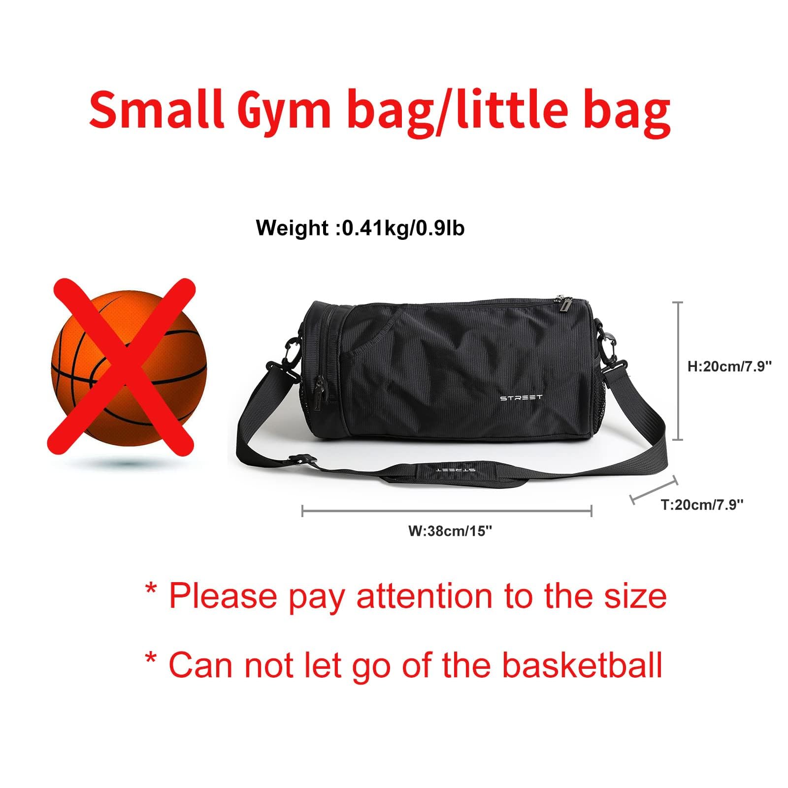 Sports Gym Bag for Men and Women Workout Bags Mens Gym Bag Black Small
