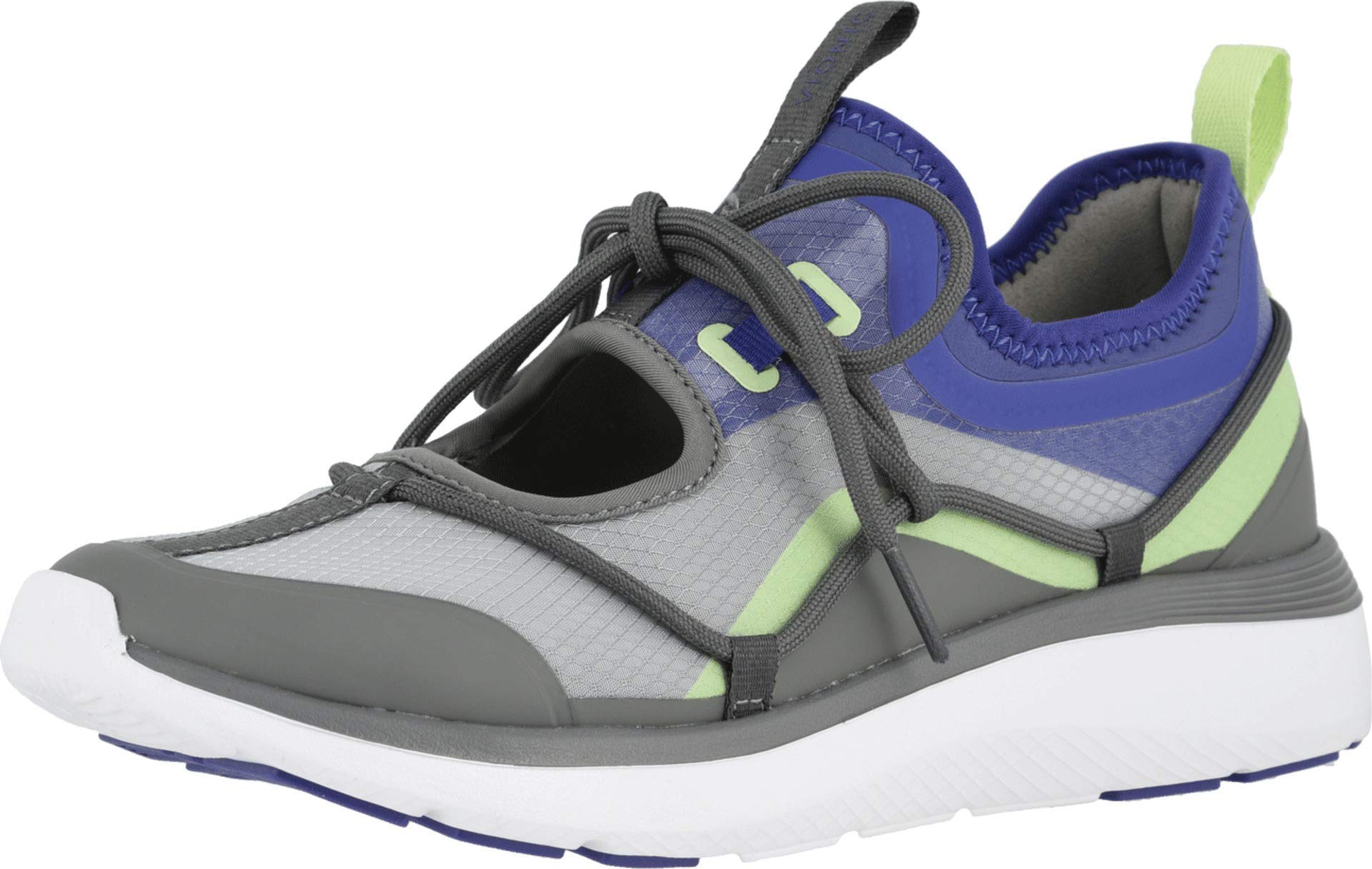 Vionic Women's Delmar Giselle Lace-up Leisure Shoe - Ladies Walking Shoes with Concealed Orthotic Arch Support Grey 6.5 Medium US