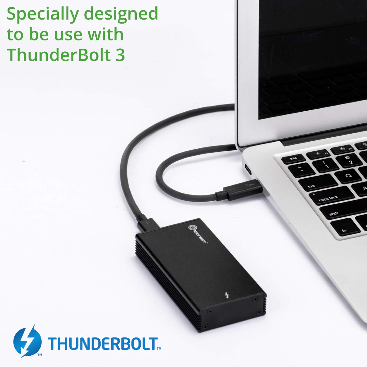 USB-C 3.1 TB3 Thunderbolt USB C M.2 M-Key NVMe 3.0 x4 Based SSD External Enclosure Supports Double Side SY-TDB40155