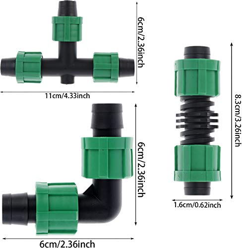 Xgood 9 Pieces Drip Irrigation Tubing Coupling Compatible with Most 16-17 mm Drip Tape AG Tubing Drip or Sprinkler Systems