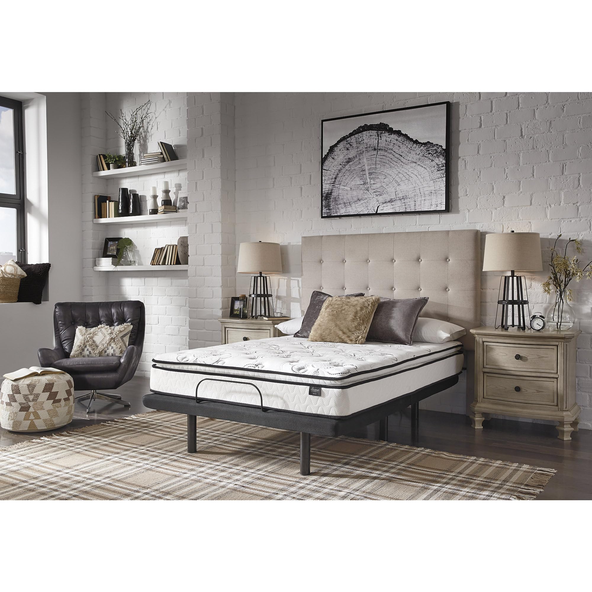 Signature Design by Ashley Full Size Bonnell 10 Inch Firm Pillowtop Hybrid Mattress with Cooling Gel Memory Foam