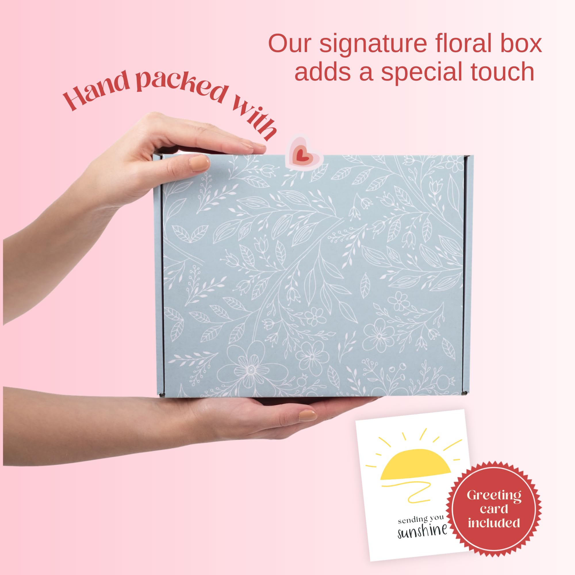 Unboxme Sunshine Celebration Gift For Women | Self Care Package with Herbal Tea, Popcorn, Bath Bomb, Candle, Fluffy Socks, Lip Balm, Scrunchie & Sending Sunshine Card | Mother's Day Gifts