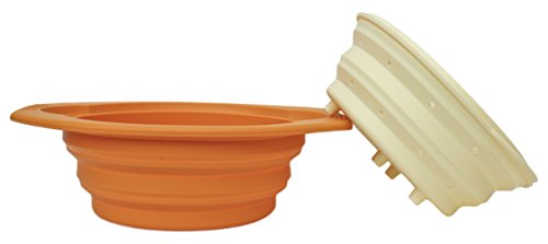 Zoie + Chloe 100% Silicone Family Size Steamer - Collapsible Design with Lid & Detachable Colander