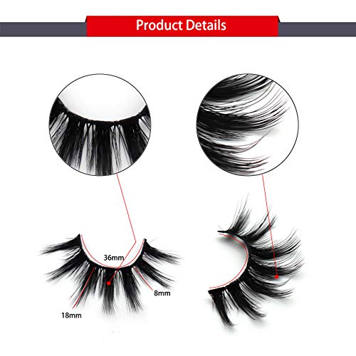 Veleasha Lashes 5D Faux Mink Lashes 100% Handmade Luxurious Fake Eyelashes Lightweight Fluffy False Eyelashes 5 Pairs Pack (Dubai)