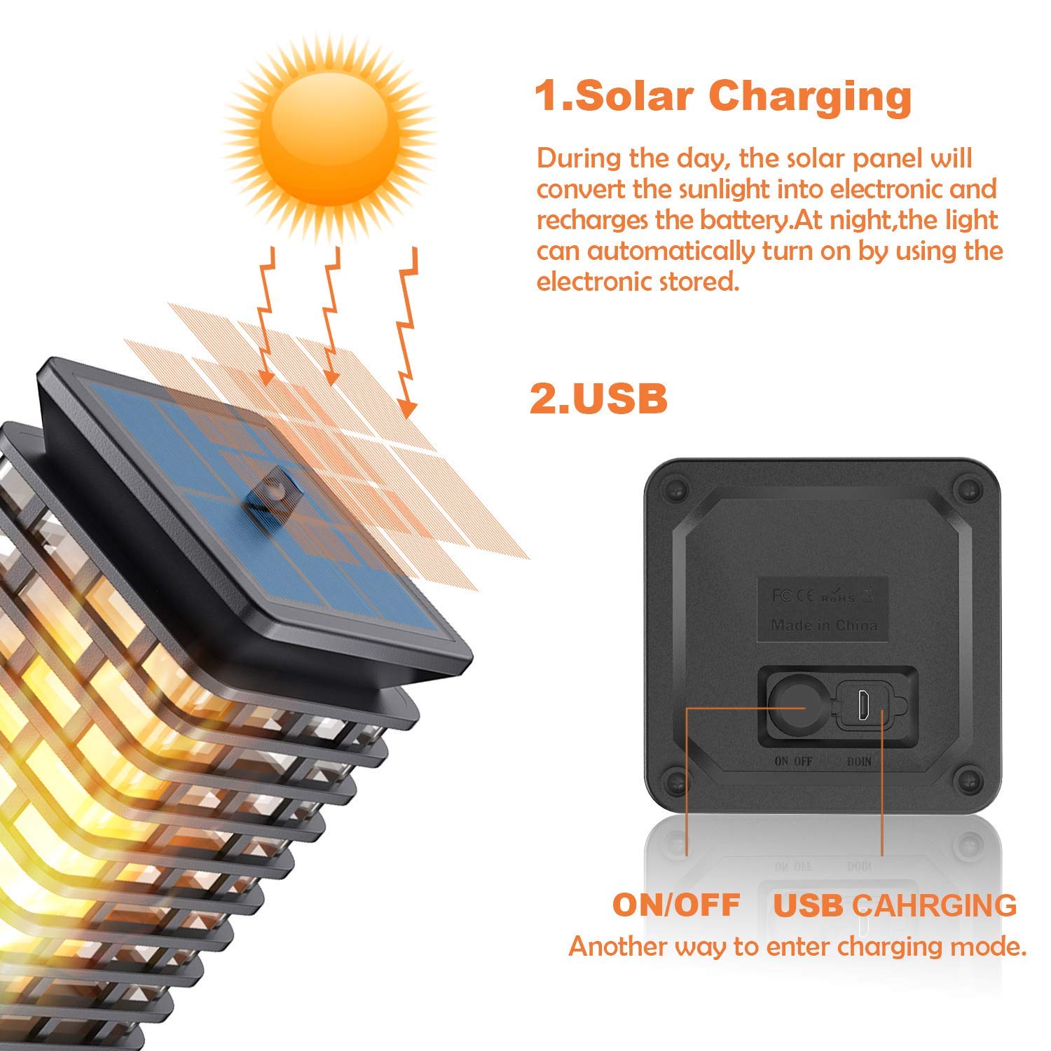 YEHOBU Solar Lanterns Lights 2 Pack- 99 LEDs Solar Lanterns Dancing Flickering Flame for Christmas Decorations- IP65 Waterproof Hanging Outdoor Solar Lights for Garden Porch Patio Balcony Yard Pathway