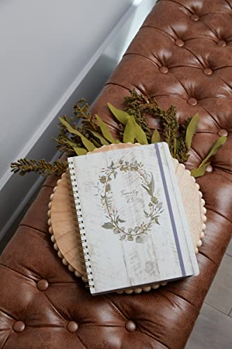 Southworth Planner (January 2023-December 2023), 8.5" x 11", Rustic Sage Oval Wreath, Premium 28#/105 gsm Paper, Large Twin Wire (91065)