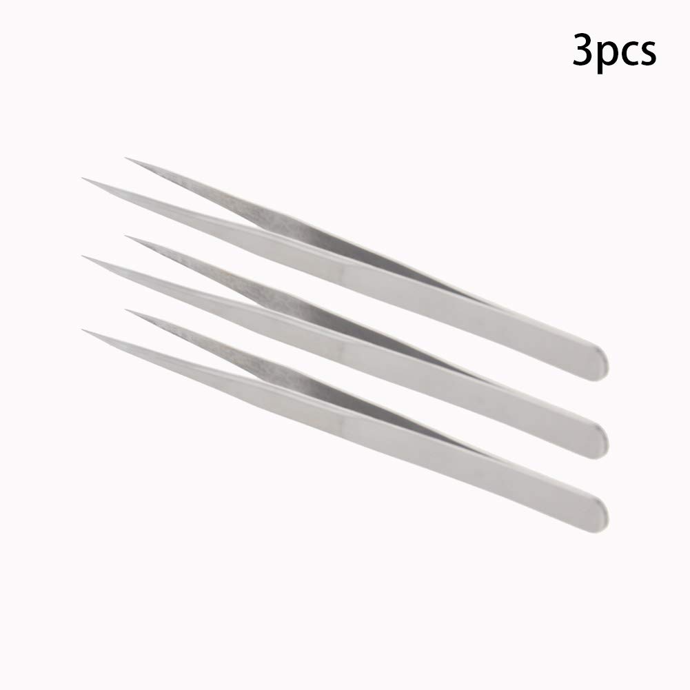 Utoolmart ST-10 High Precision Stainless Steel Micro-magnetic Pointed Tip Tweezer Silver Tone OPP bags 1 pcs