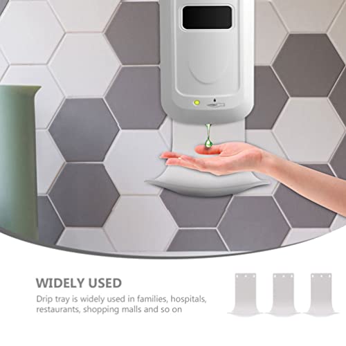 Yardwe Serving Tray 3pcs soap Dispenser Tray Hand Gel Dispenser Holder Laundry drip Trays Spray Drip Tray Hand soap Dispenser Wall Laundry Stand Soap Catch Tray Leakproof White abs