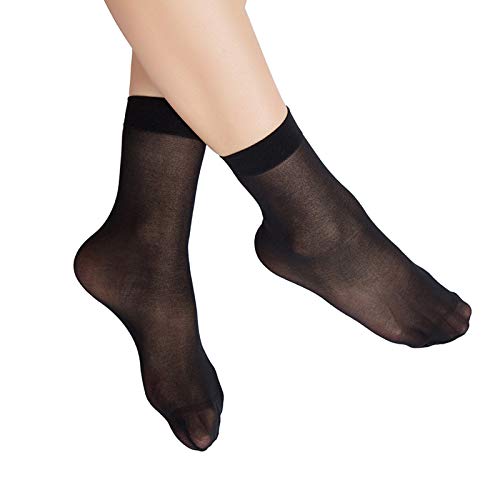 Yilanmy Women's Nylon Ankle High Sheer Socks 12 Pairs
