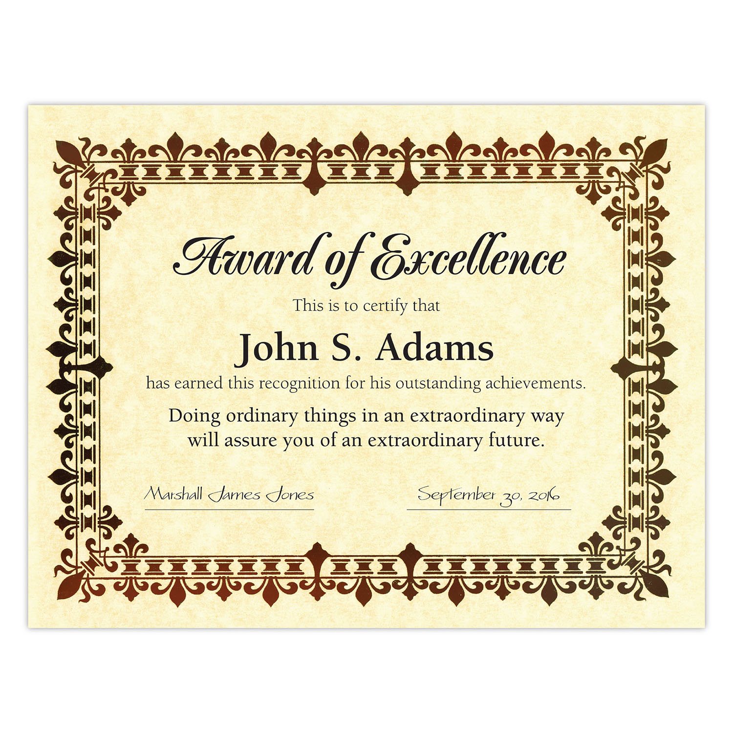 Southworth Foil Enhanced Parchment Certificate, 8.5β x 11β, 24 lb/90 GSM, Gold Fleur De Lis Design, Ivory, 15 Count - Packaging May Vary (98867)