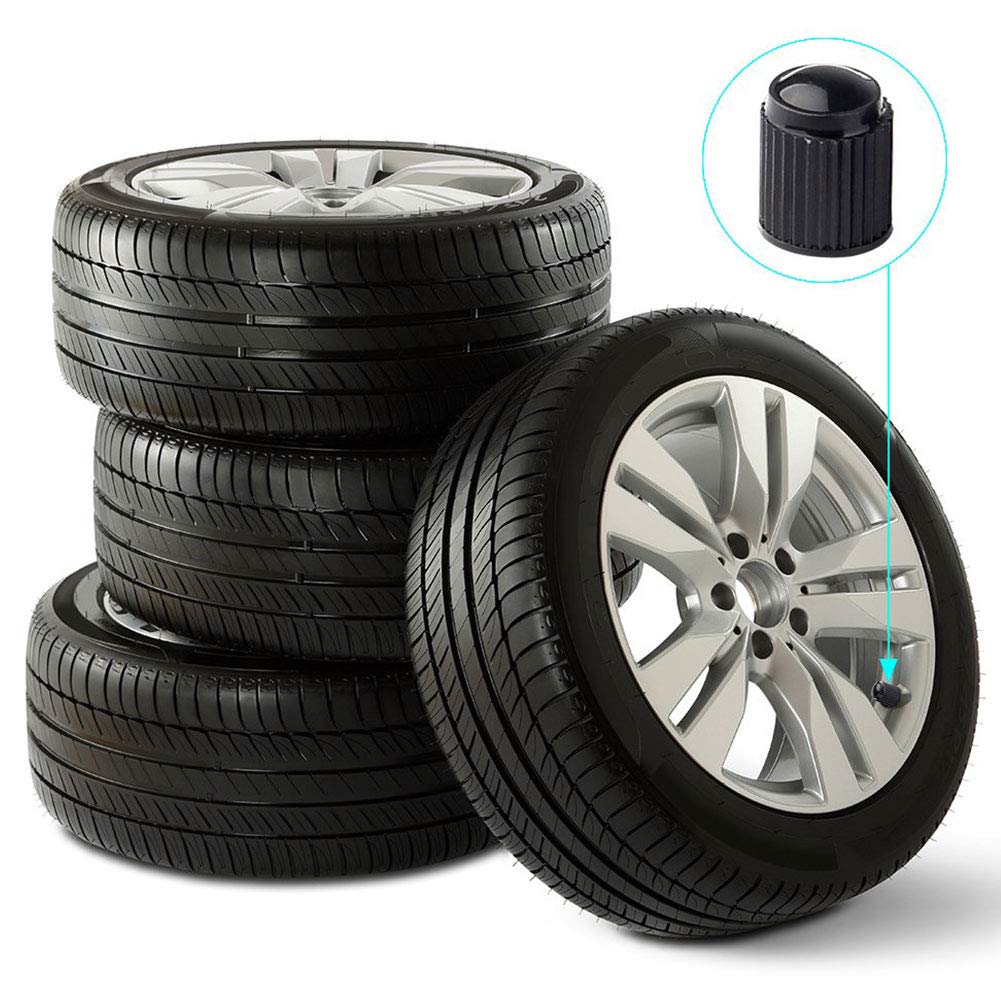 Tyre Valve Caps, 20Pcs Plastic Car Tire Stem Dust Covers for SUV, Motorbike, Trucks, Bike, Bicycle, Black