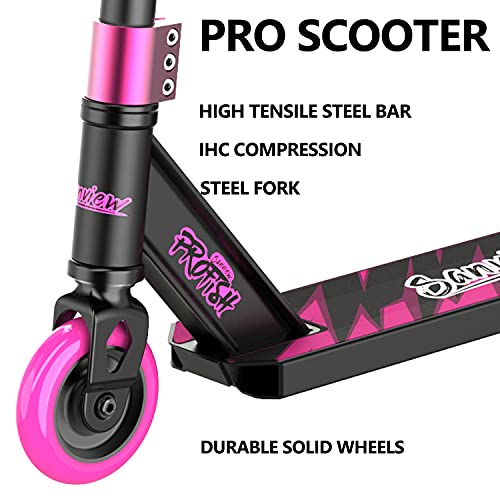 SANVIEW Pro Stunt Scooters Freestyle for Kids Boys Girls Teens Rose
