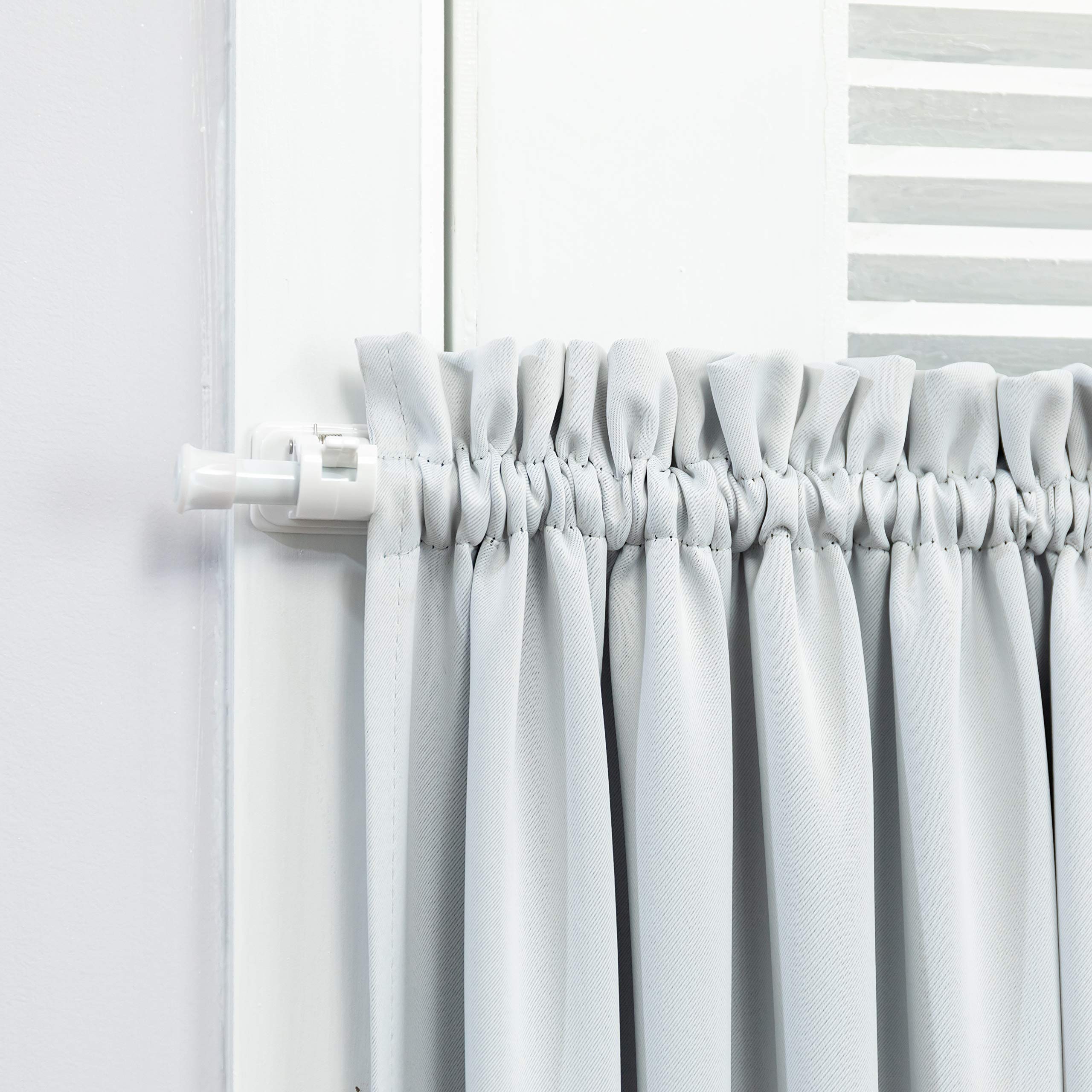 Spring Garden Home White Blackout Curtain for Door Window Room Darkening Thermal Panel Window Covering Blackout Drapery for Front Doors with Free Tieback, 1 Panel, 25 x 40 inch, Greyish White