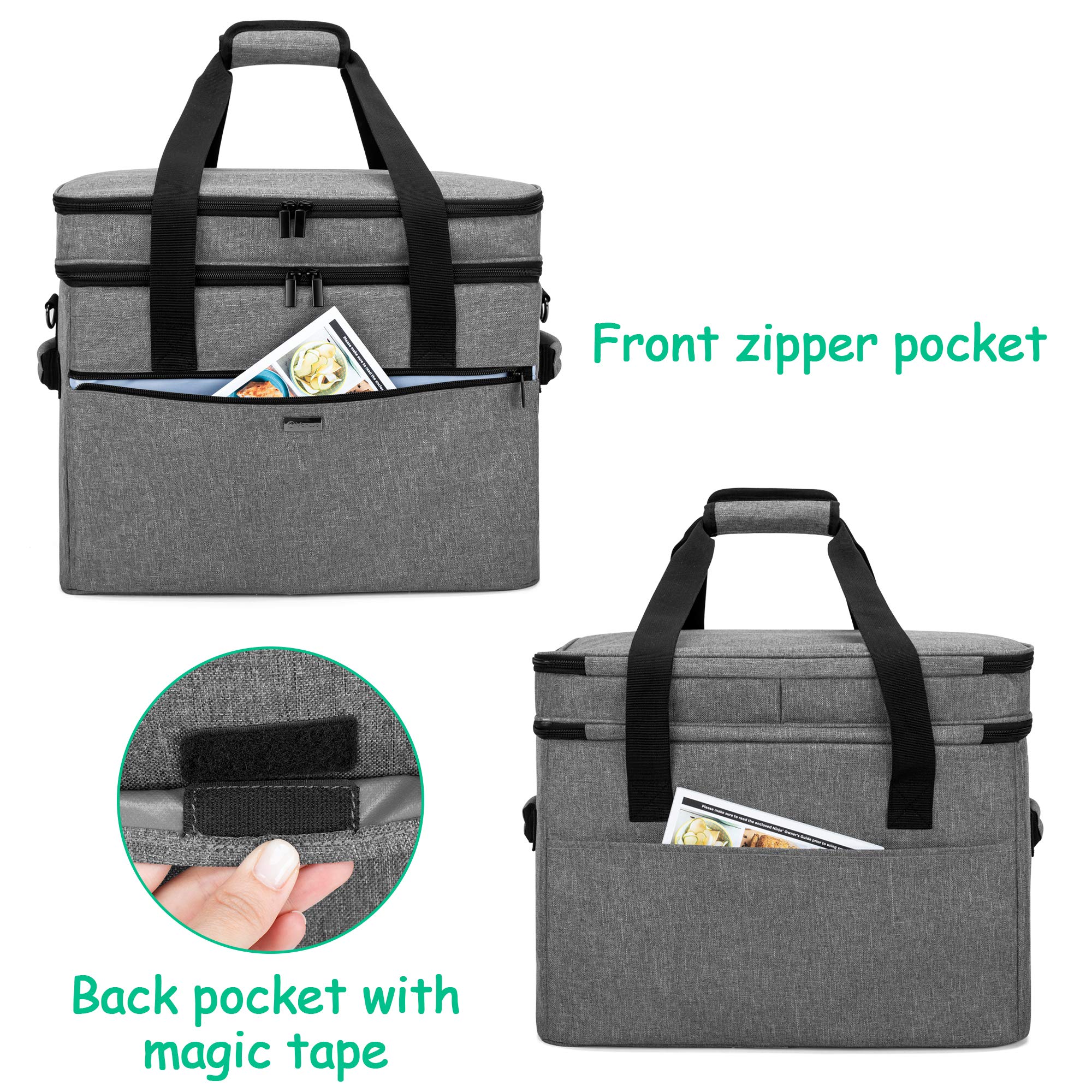 YARWO 2024 New Slow Cooker Bag Compatible with Crock-Pot and Hamilton Beach 6-8 Quart Oval Slow Cooker, Double Layers Slow Cooker Travel Carrier for kitchen Appliance and Accessories, Gray (Bag Only)