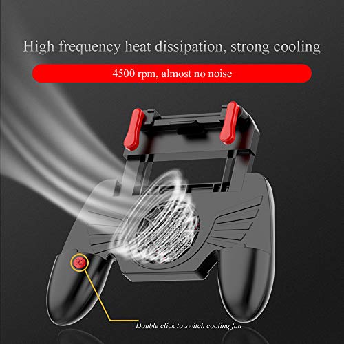 Uberwith 32 Shots per Second PUBG Trigger Mobile Controller, Gaming Grip with Portable Charger Cooling Fan,for PUBG/Fortnite/Rules of Survival L1R1 Mobile Game Trigger Joystick for Android iOS Phone