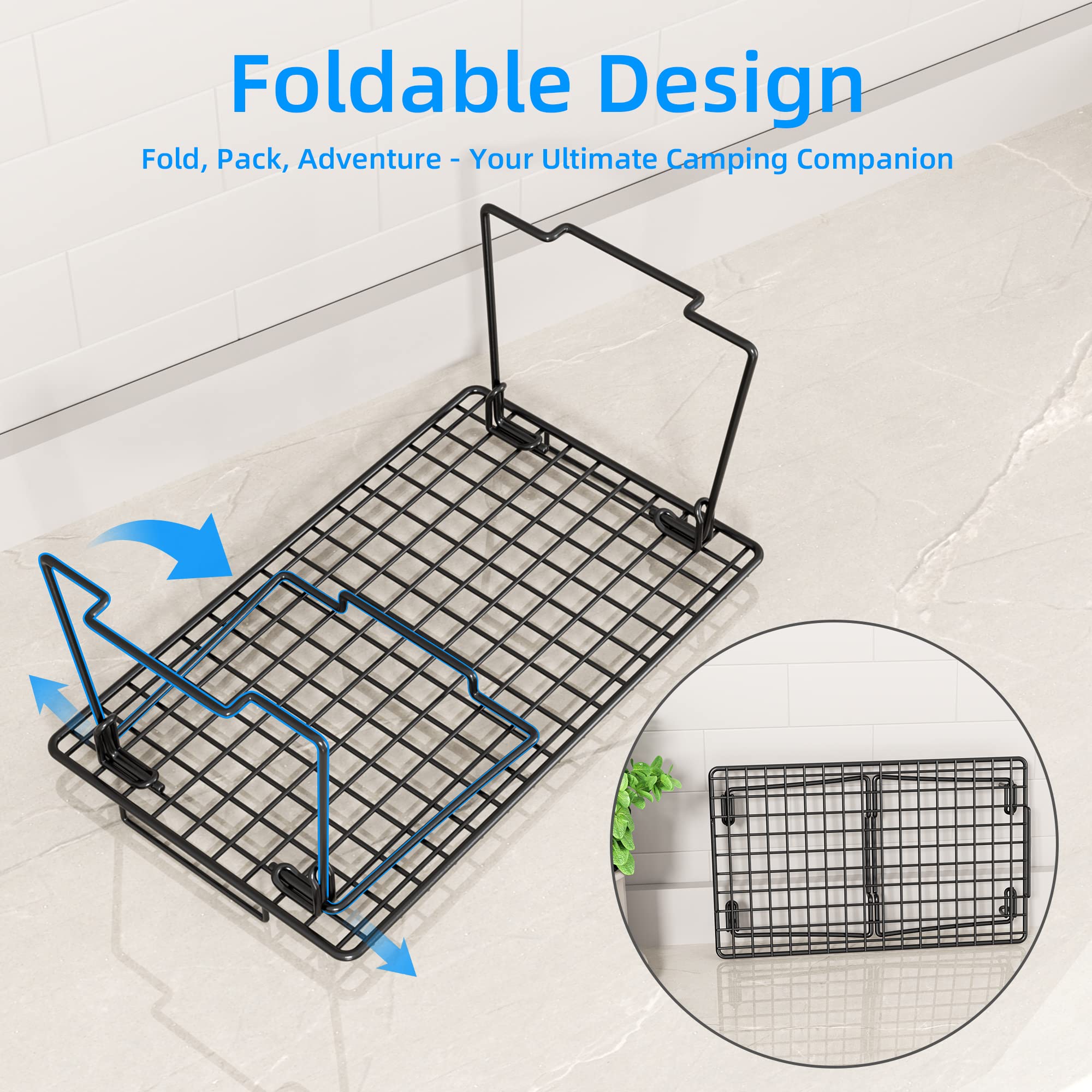 Set of 2 Stackable Kitchen Cabinet Shelves Organizer,Expandable shelf racks for kitchen cabinets,Foldable Spice Rack pantry organizer cabinet wire shelf organizer,Cupboard Organiser stacking shelving