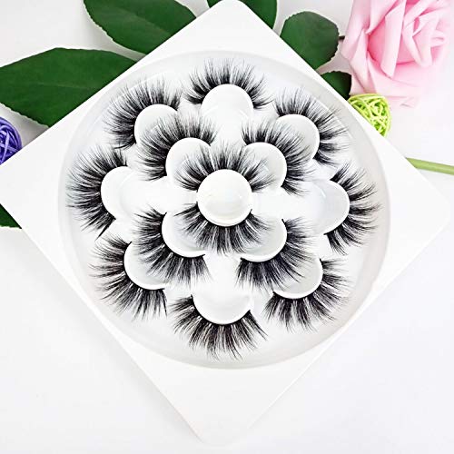 Veleasha Russian Strip Lashes and 5D Faux Mink Lashes ,Natural Lashes Wispy Fluffy False Eyelashes 2 Styles 2 Sets Pack