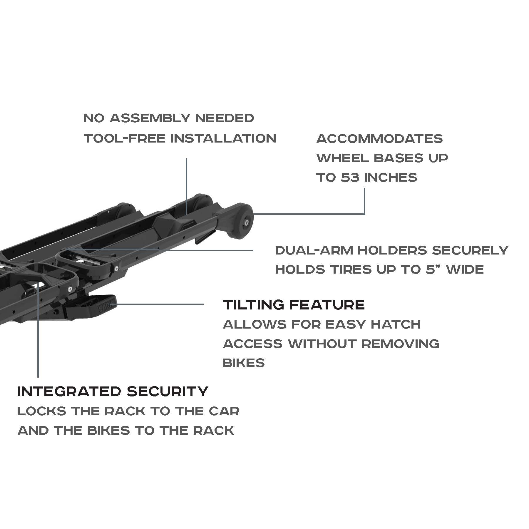 Saris MTR 1-Bike Hitch Rack Add-On, 1 Bike Carrier, Black
