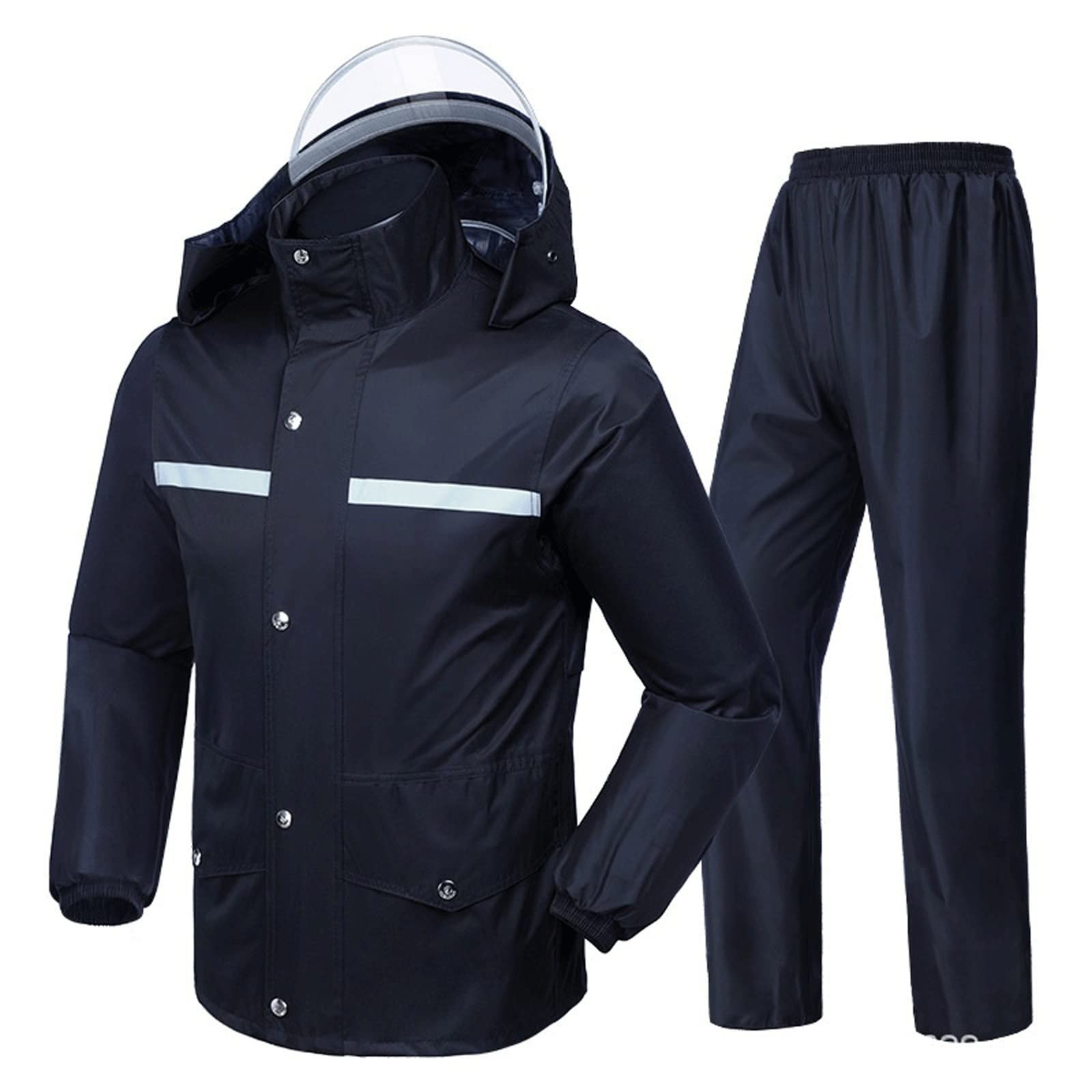 SETEXI Raincoats, Raincoats Suit Motorcycle Rain Coat Pants Reflective Strip Poncho Waterproof Rain Jacket Cycling Hiking Protective Rain Gear