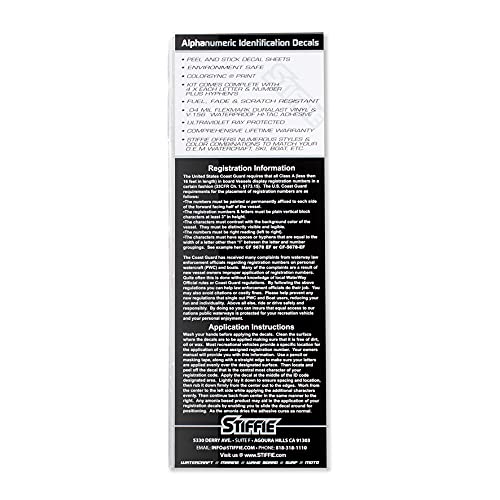 STIFFIE Uniline Lava SUPER STICKY 3" Alpha Numeric Registration Identification Numbers Stickers Decals for Sea-Doo SPARK TRIXX, Inflatable Boats, RIBs, Hypalon/PVC, PWC and Boats.