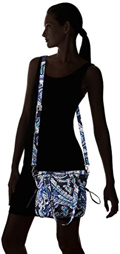 Vera Bradley Women's Cotton Mini Glenna Satchel Crossbody Purse, Deep Night Paisley, One Size