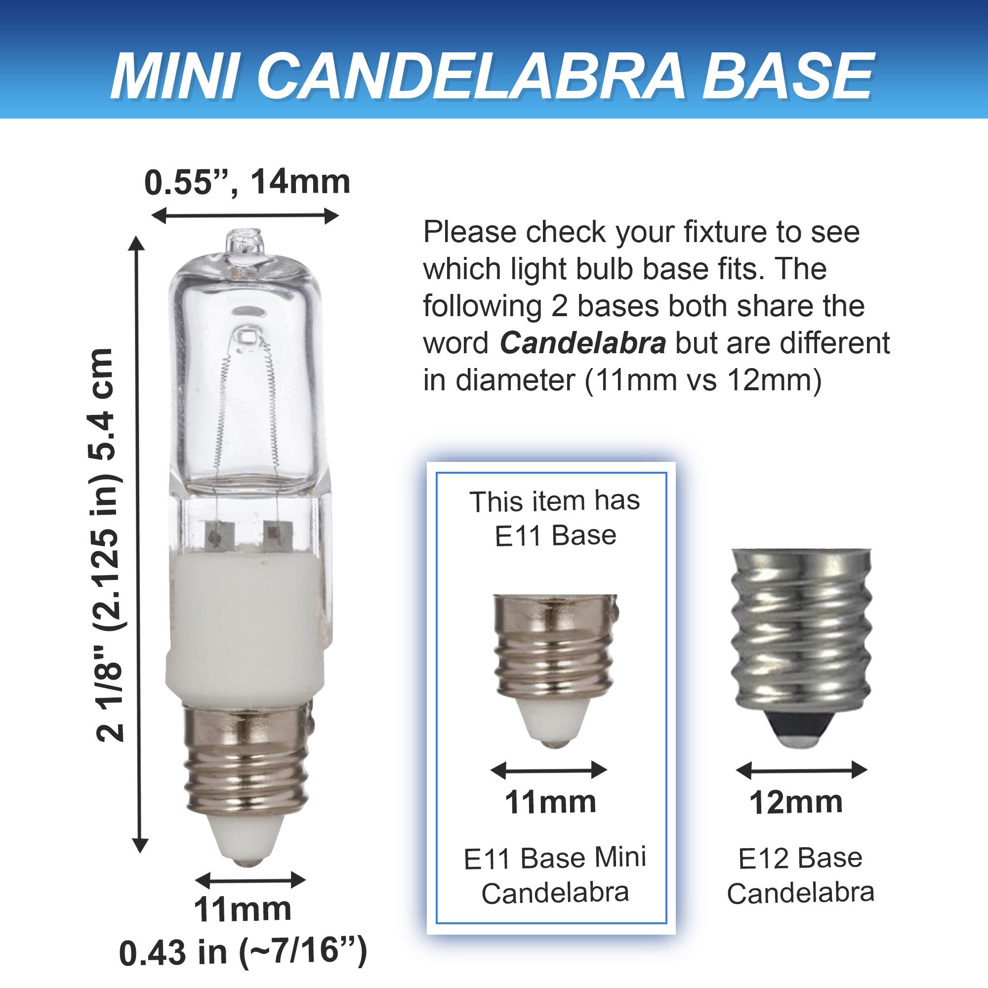 Simba Lighting Halogen E11 T4 50 Watt 560lm 120 Volt Light Bulb (4 Pack) for Chandeliers, Pendants, Table Lamps, Cabinet Lighting, Mini-Candelabra Base, 50W JD 110V 120V 130V Warm White 2700K Dimmable