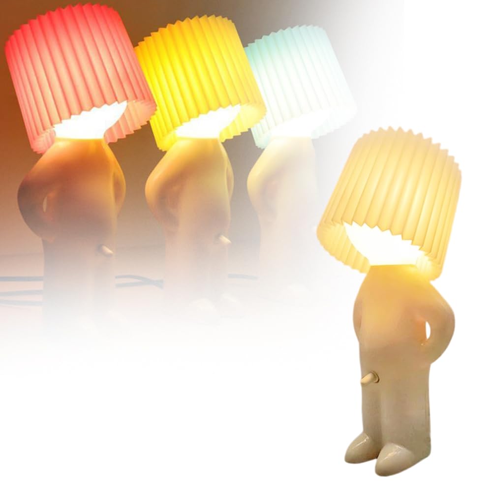 swertoy A Little Shy Man Creative Lamp, A Little Naughty Boy Desk Lamp, Bedside Night Light, Small Night Lights Home Decoration Novelty Gift (Yellow)