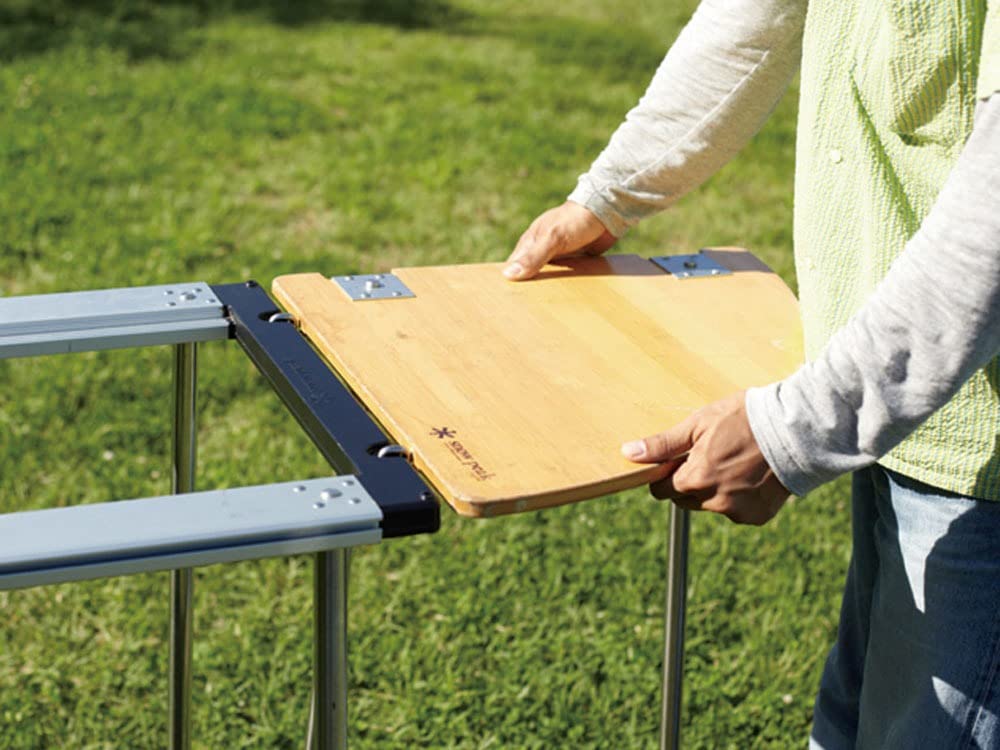 Snow Peak IGT Bamboo L Corner, CK-117TR, Designed in Japan, Laminated Bamboo, for Snow Peak Iron Grill Table System, Lifetime Product Guarantee