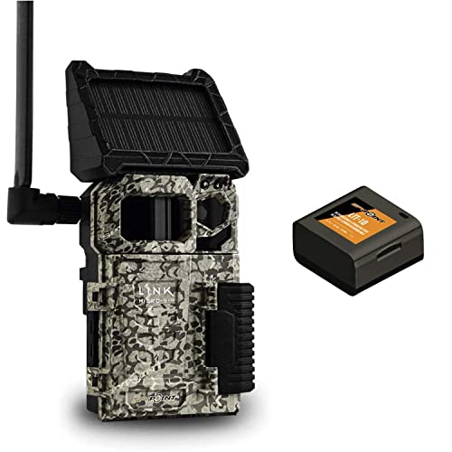 SPYPOINT Link-Micro-S-LTE Trail Camera Cellular Solar Panel 10MP Photos Night Vision 4 LED Infrared Flash 80'Detection Flash Range 0.4second Trigger Speed Game Cell Cameras for Hunting-For USA only