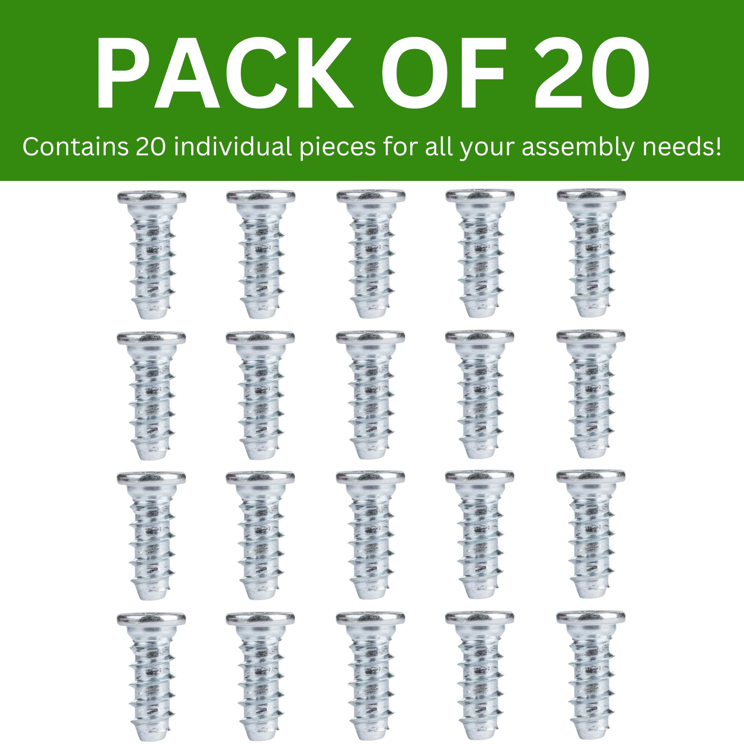 Spare Hardware Parts Bed Frame and Desk Screw (Replacement for IKEA Part #105307) (Pack of 20)