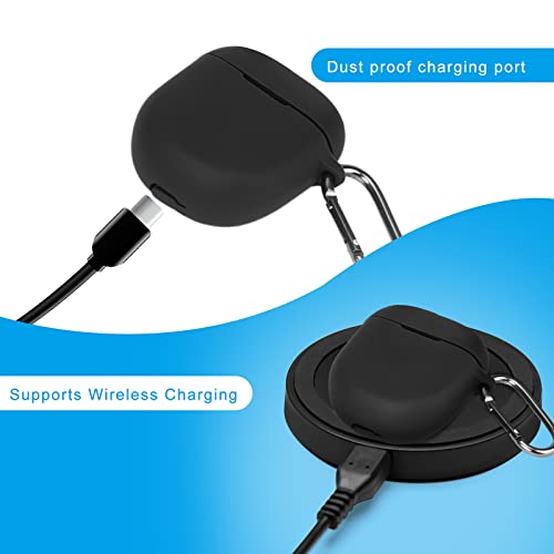 Silicone Case Cover for Bose Quiet Comfort Earbuds II, Anti-Lost Shockproof Protective Case Cover for Bose QuietComfort Earbuds II with Keychain Easy Carrying Replacement Case with Cleaning Pen