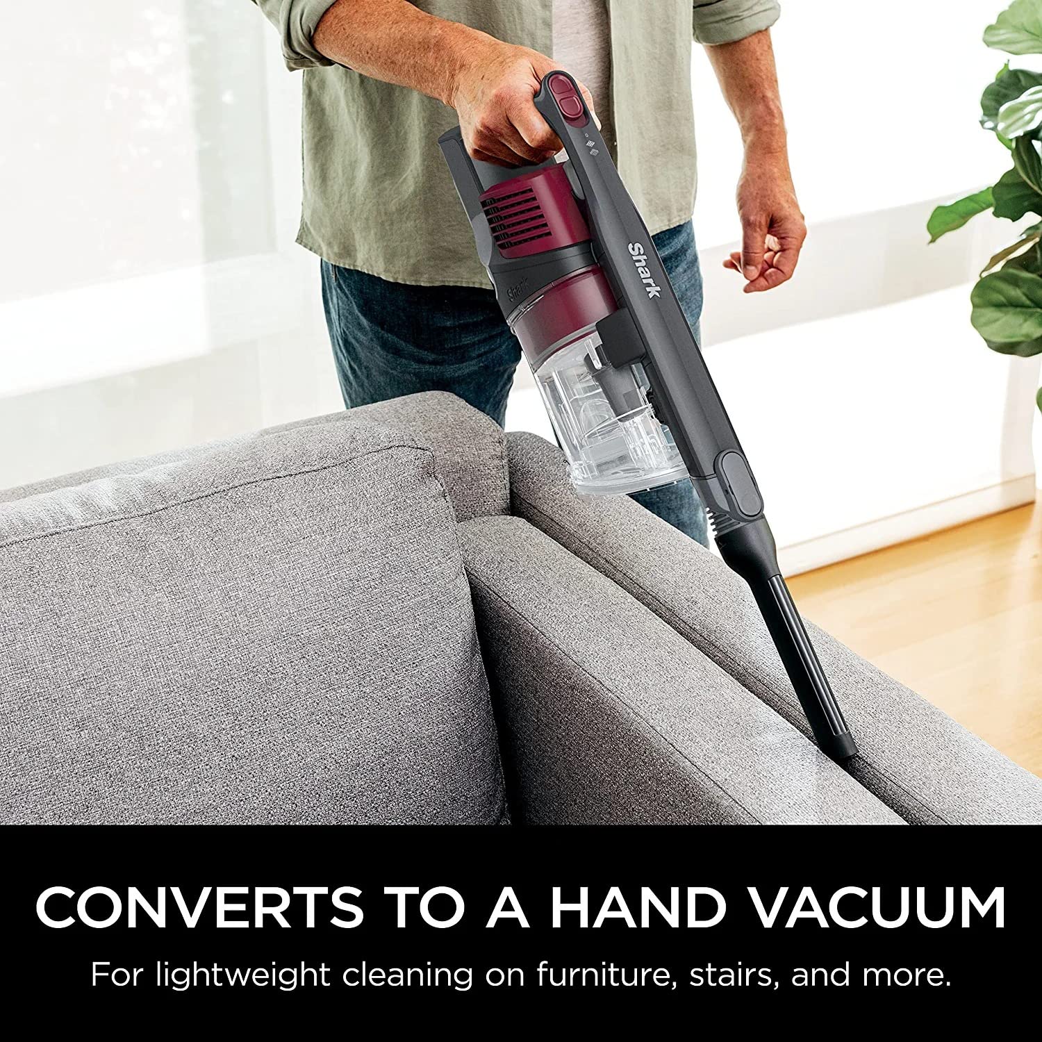 Shark QZ163H Pet Plus Cordless Stick Vacuum with Self-Cleaning Brushroll, MultiFLEX, Crevice Tool & Pet Multi-Tool, 40-min Runtime (Renewed) (Coral)