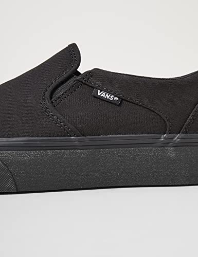 Vans Women's Asher Platform Sneaker, Canvas Black Black, 6
