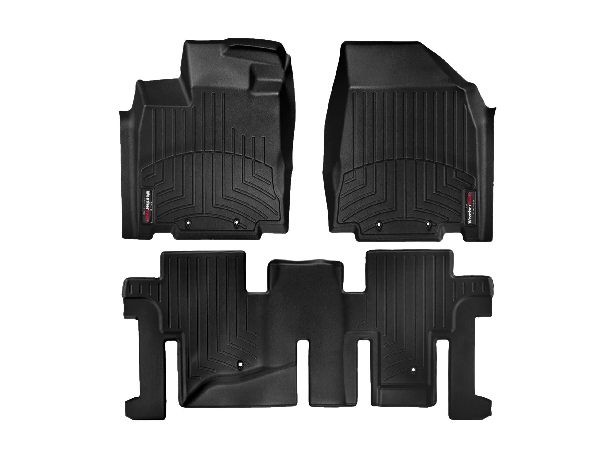 WeatherTech Custom Fit FloorLiners for Pathfinder, JX, QX60-1st & 2nd Row (44445-1-2), Black