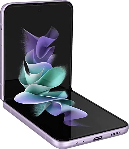 Samsung Galaxy Z Flip 3 Flip3 5G Fully Unlocked Android Cell Phone US Version Smartphone Flex Mode, Intuitive Camera Compact - (Renewed) (256GB, Lavender)