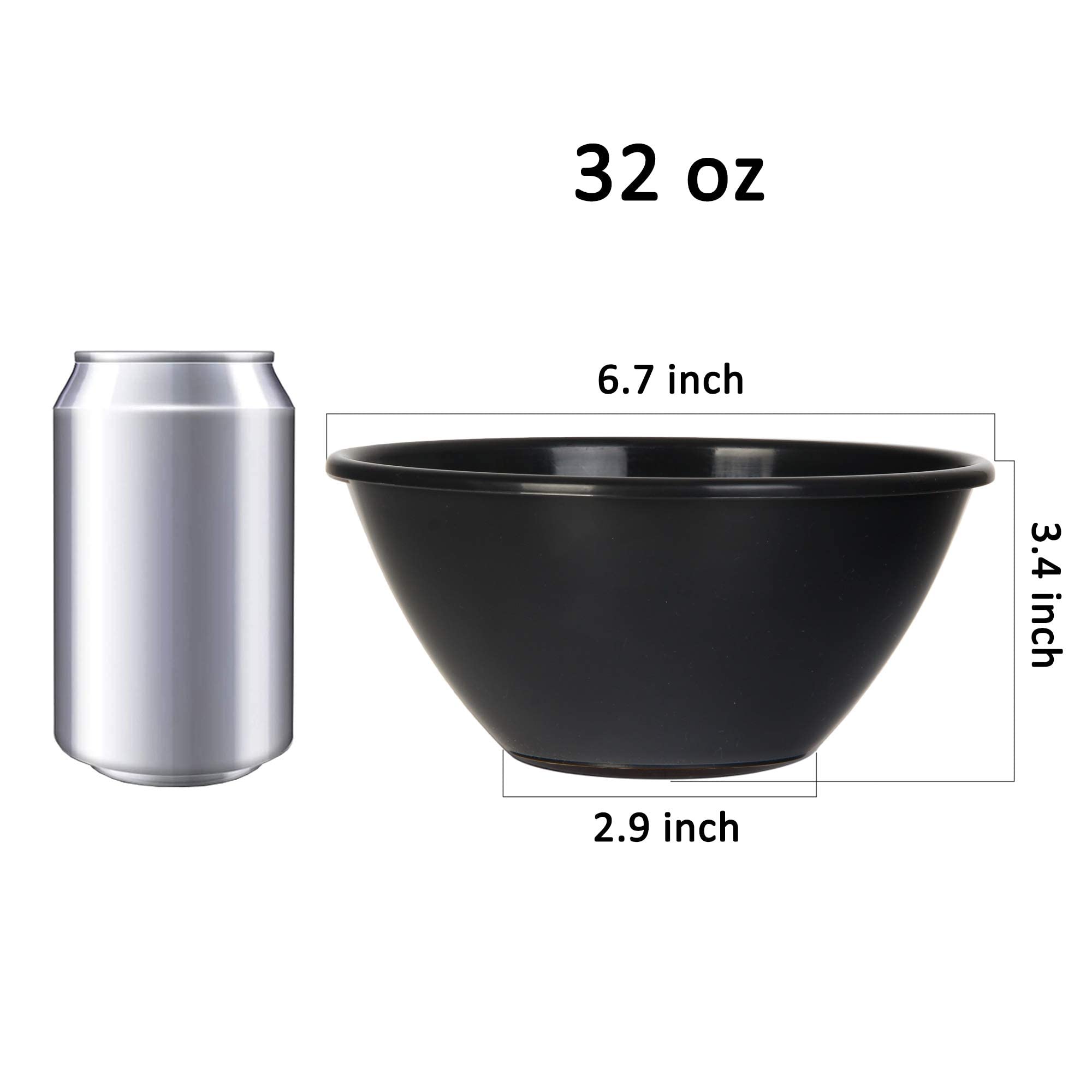 Youngever 32 ounce Plastic Bowls, Large Cereal Bowls, Large Soup Bowls, Set of 9 (9 Urban Colors)