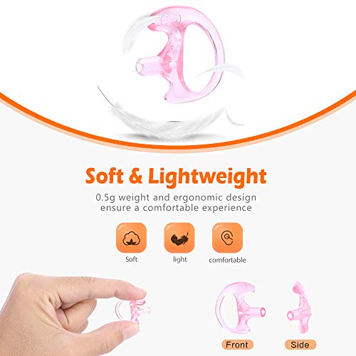 Zeadio [8 Pair] Radio Earpiece, Earmould Earbud Earplug Replacement for Two-Way Radio Coil Tube Audio Kits - Pink