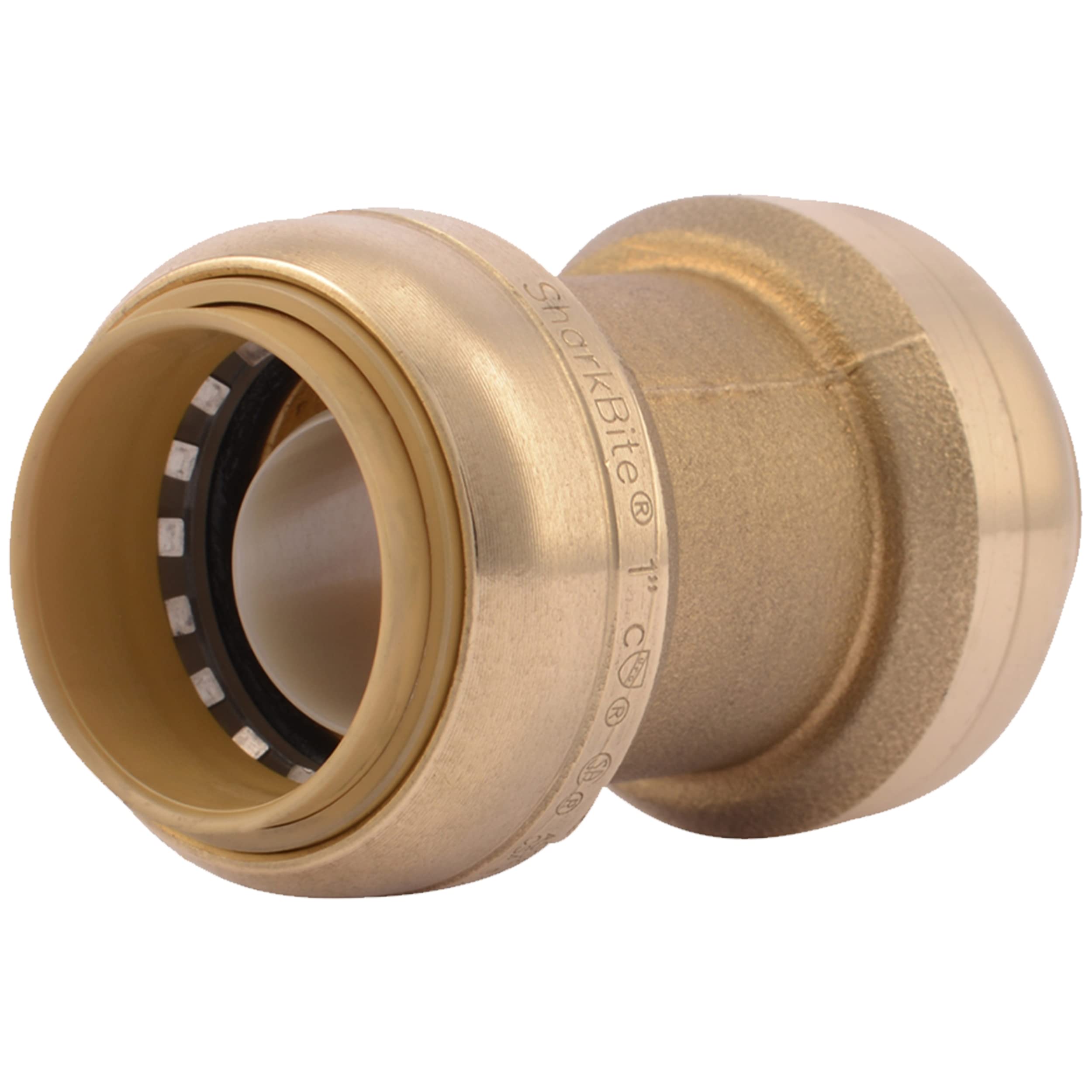 SharkBite 1/2 Inch Coupling, Pack of 10, Push to Connect Brass Plumbing Fitting, PEX Pipe, Copper, CPVC, PE-RT, HDPE, U008LFCP
