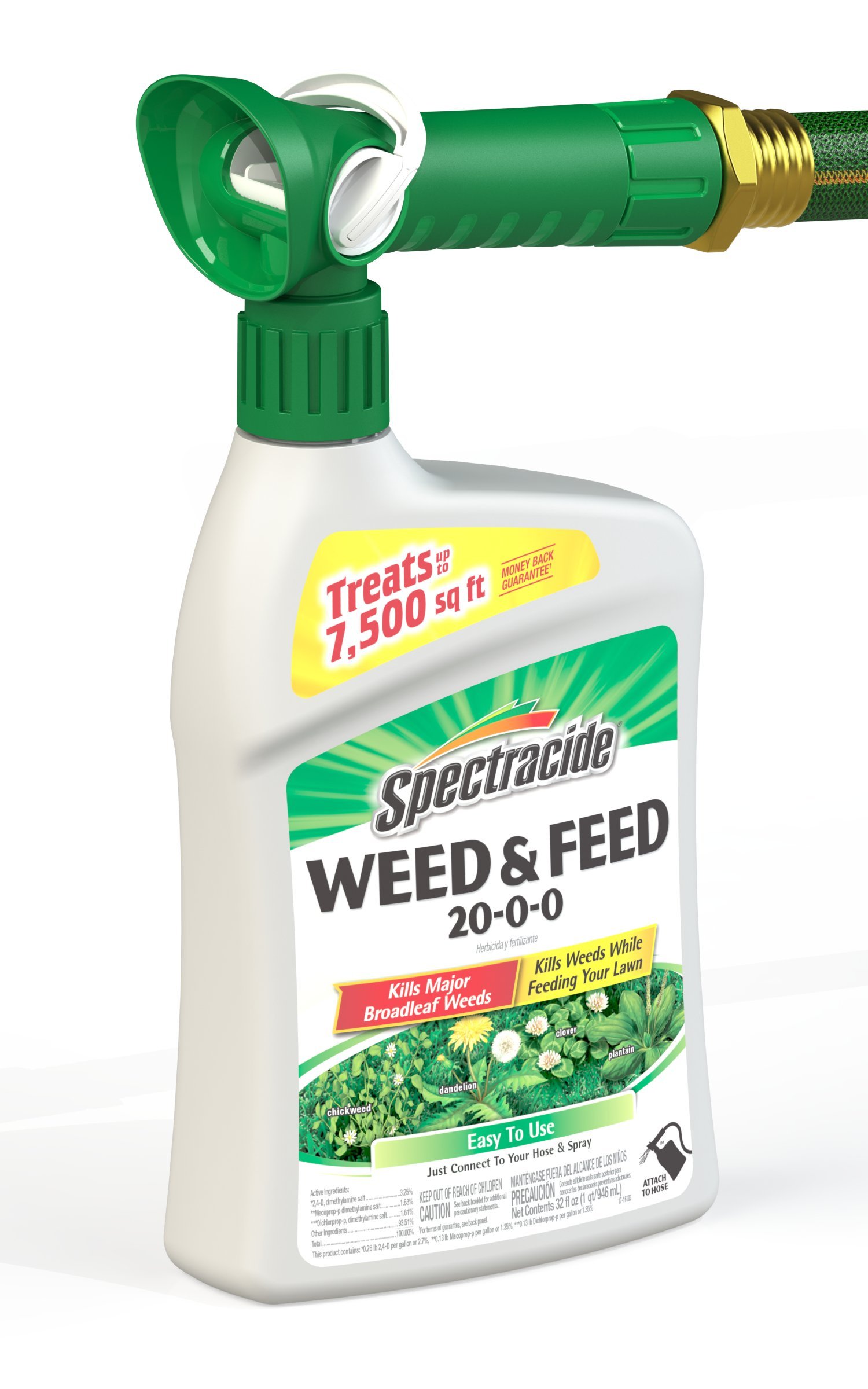 Spectracide Weed And Feed 20-0-0 32 Ounces, With QuickFlip Hose-End Sprayer (6 pack)