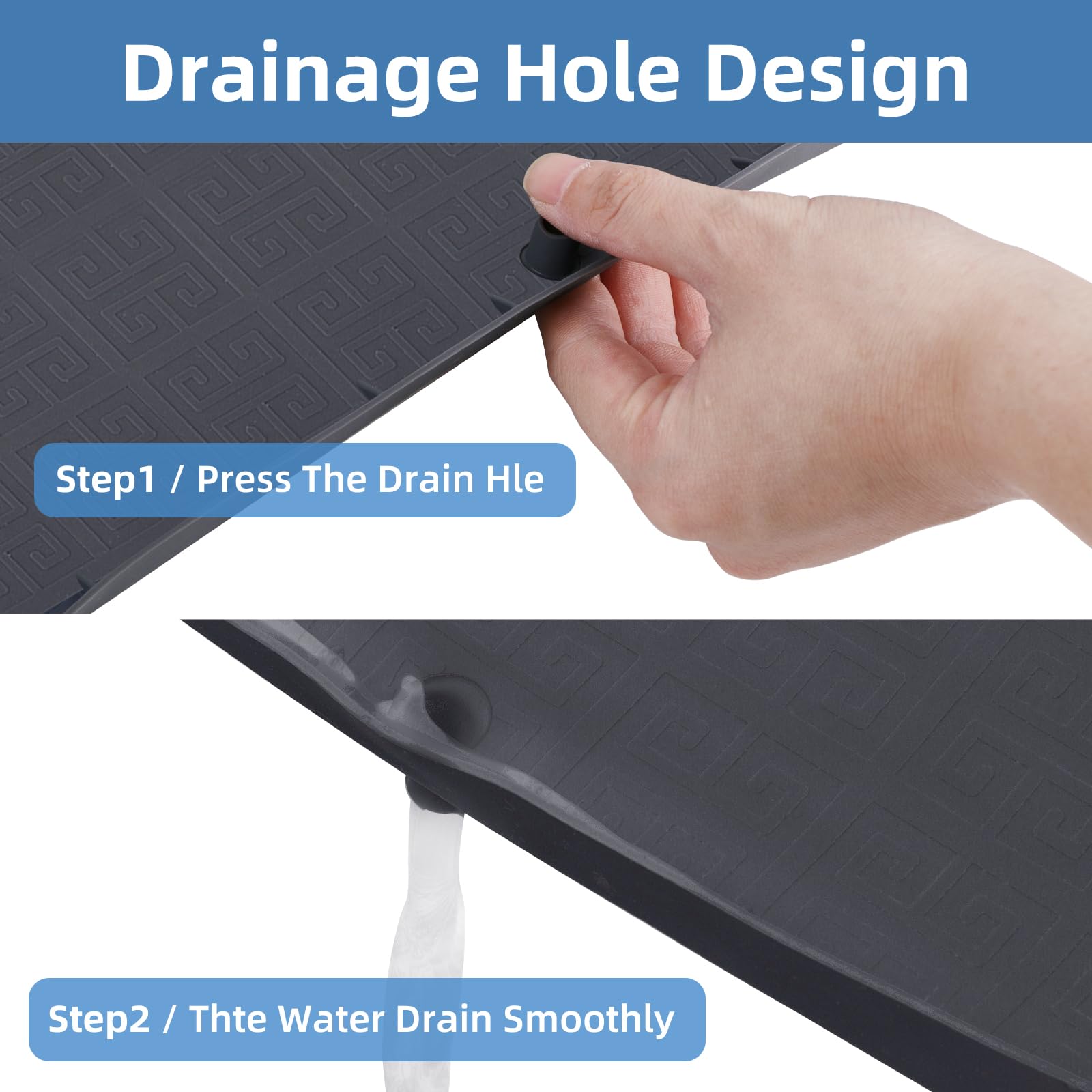 Under Sink Mat 34" x 22" Unglehome Under Sink Liner for Kitchen Waterproof Silicone Under Kitchen Sink Protector Mat Flexible Under Sink Drip Tray for Bathroom Cabinet Thick Under Sink Rubber Mat