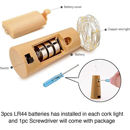 Shakven Cork Bottle Lights - 6.5ft Battery Operated The Fairy Mini Copper Wire Cork Lights,Mini String Light for DIY Wedding Christmas Holiday Home Party Decoration