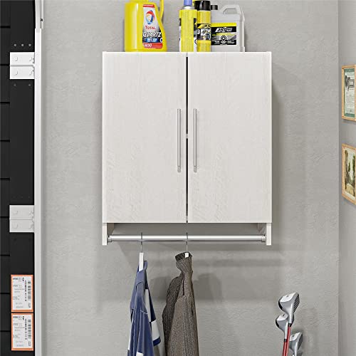 SystemBuild Evolution Camberly 2 Door Wall Cabinet with Hanging Rod, 1, Ivory Oak