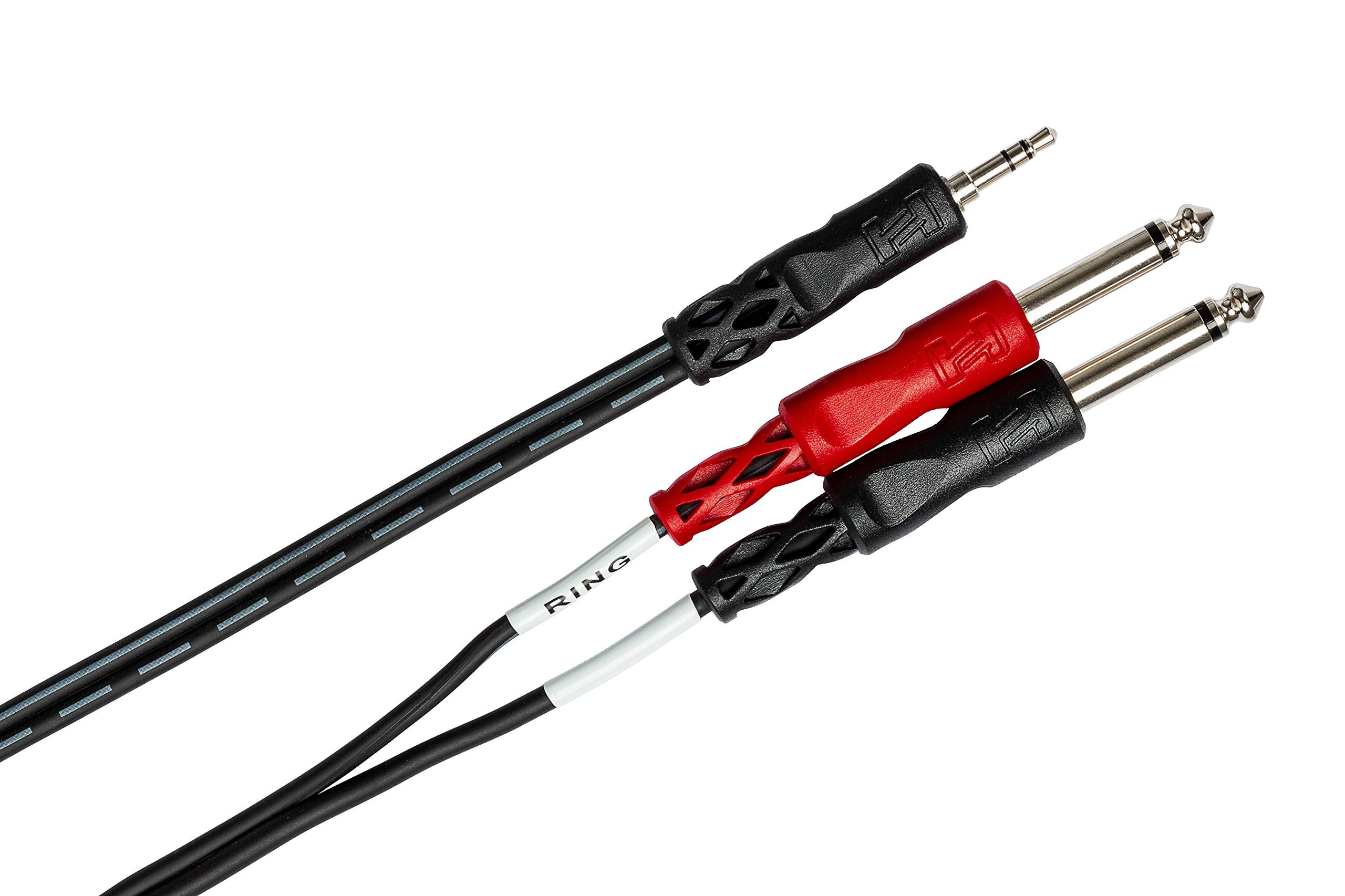 Stagg SDI-ST 2-Channel Passive DI Box with Mono/Stereo Switch & Hosa CMP-153 3.5 mm TRS to Dual 1/4" TS Stereo Breakout Cable, 3 Feet