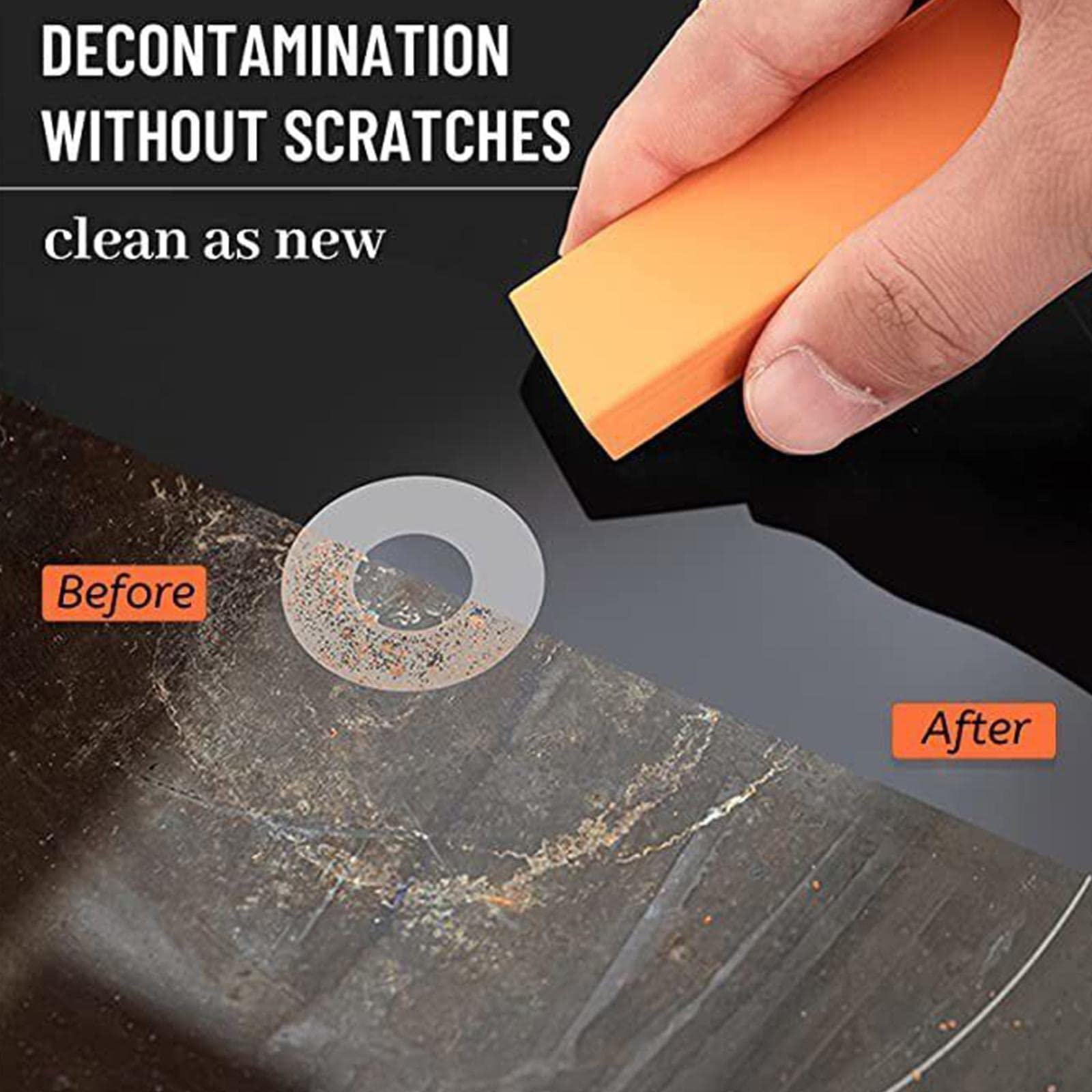 Stainless Steel Decontamination Artifact Eraser,3/5/10pcs Stainless Steel Stain Remover Eraser,Magic Rubber Rust Cleaning Eraser for Home Kitchen, Orange, 5pcs