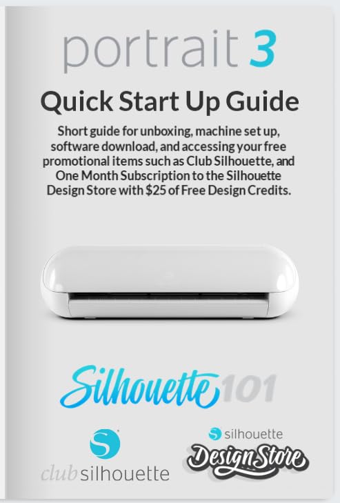 Silhouette Portrait 3 Bundle with Silhouette Vinyl Starter Kit, Silhouette Heat Transfer Starter Kit, Basic Starter Pack of Pens, CrafterCuts Deluxe Tool Kit, and Access to Ebooks, Tutorials, Classes.