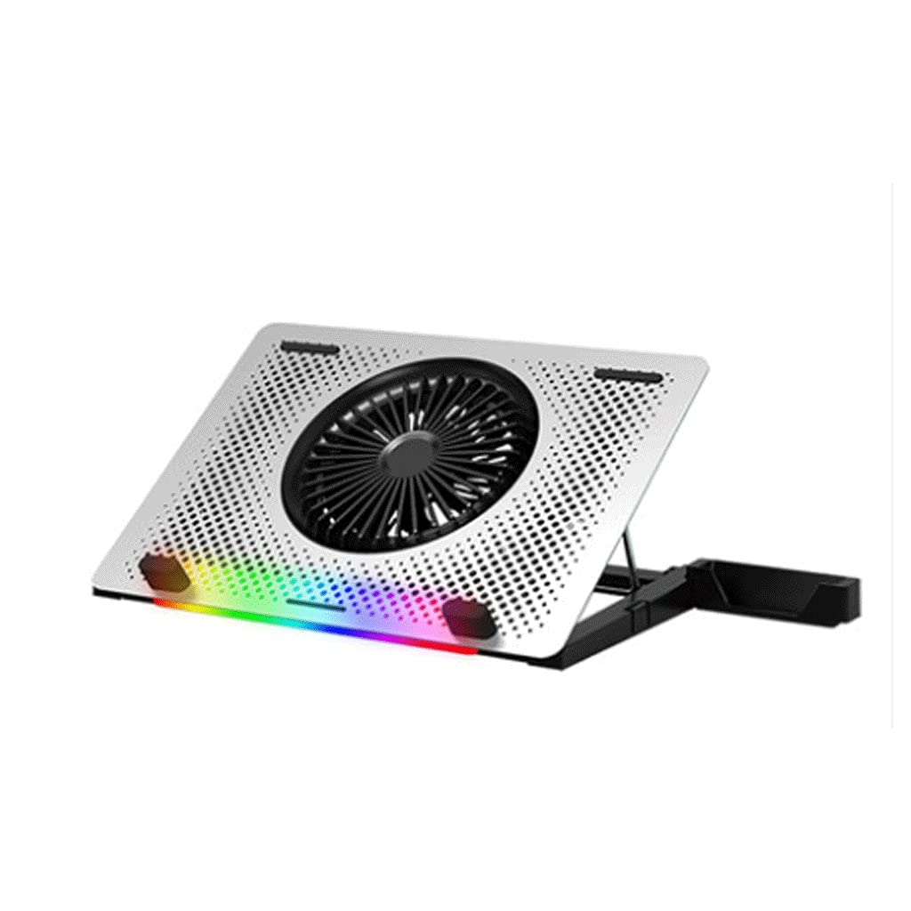 ZGJHFF Steel Mesh Panel LED Fan Adjustable Speed Control 10 "-17" Laptop Cooling Pad, Cooling Bracket