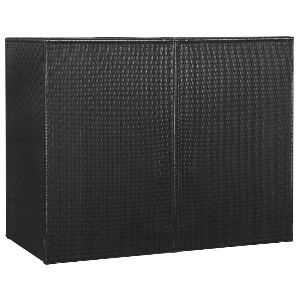 Unfade Memory Garbage Shed Wheelie Bin Sheds Outdoor Garden Patio Poly Rattan Storage Shed (60.2"x30.7"x47.2", Black)