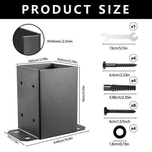 Stainless Steel Adjustable Post Base (4x4, 6)