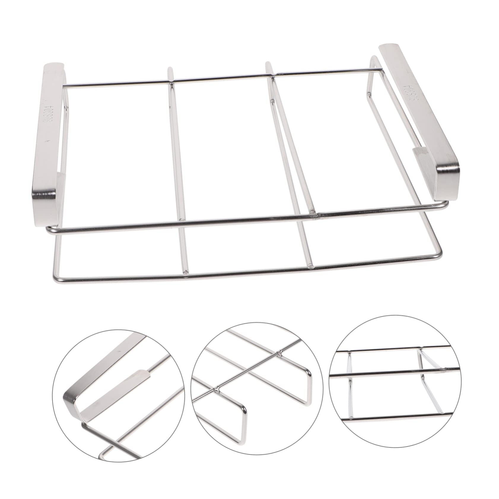 UPKOCH Stainless Steel Hanging Chopping Board Rack, Silver, 15 x 15 x 1.5 in