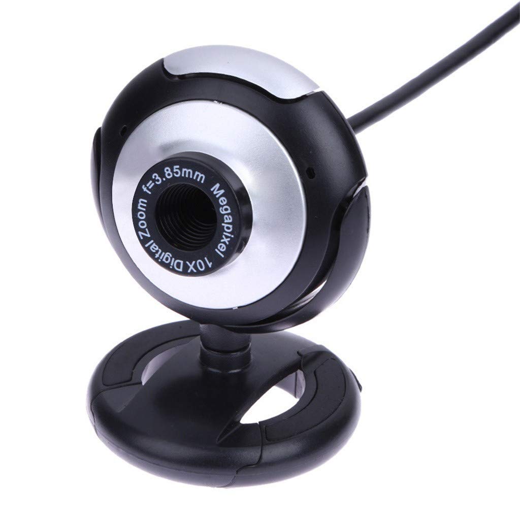 PMUYBHF USB Webcam Camera Webcam with Microphone and Speakers, Noise Reduction, Auto Low Light Correction, 360 rotation swivel head design for angle adjustment (Black)